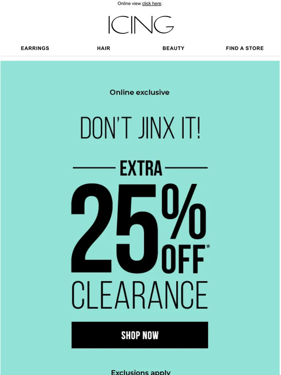 Icing : Friday the 13th means EXTRA 25% off clearance! | Milled