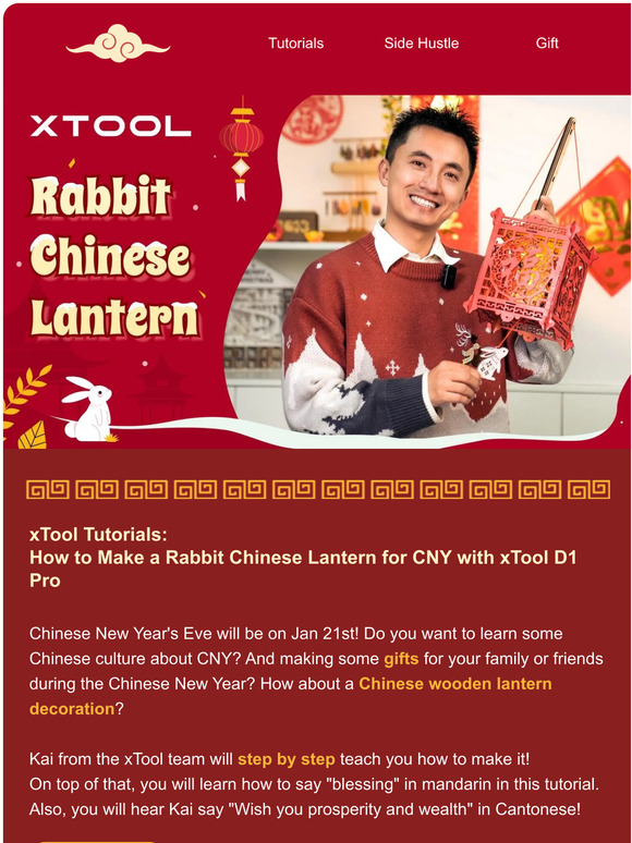 xTool: 🐇 Free Chineses New Year Gift Making Tutorials! Step by Step ...
