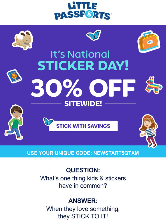 Little Passports: 30% OFF for National Sticker Day! | Milled