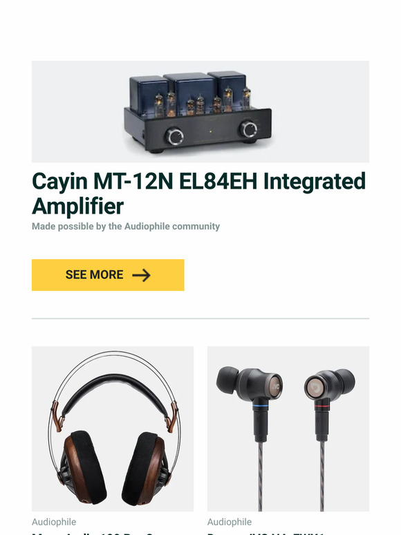Drop: Cayin MT-12N EL84EH Integrated Amplifier, Meze Audio 109 Pro Open ...