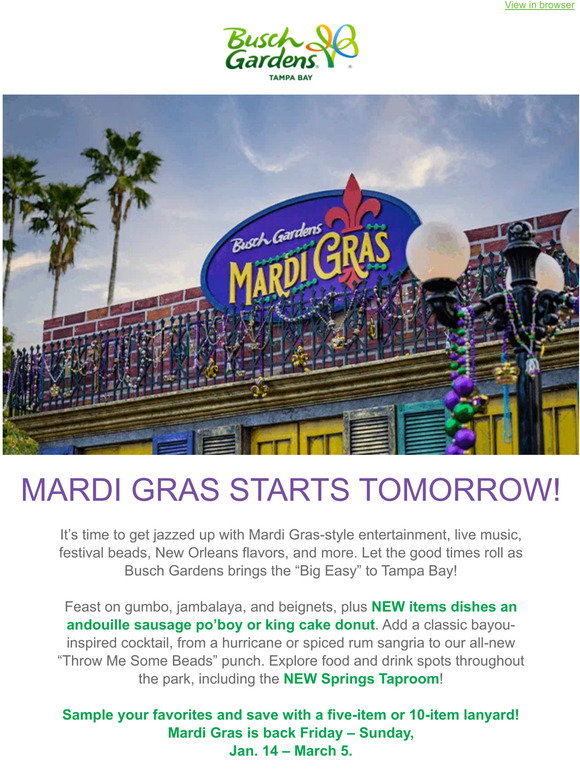 SeaWorld: Mardi Gras Starts Tomorrow! | Milled