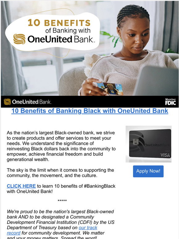 OneUnited: 10 Benefits of Banking Black | Milled
