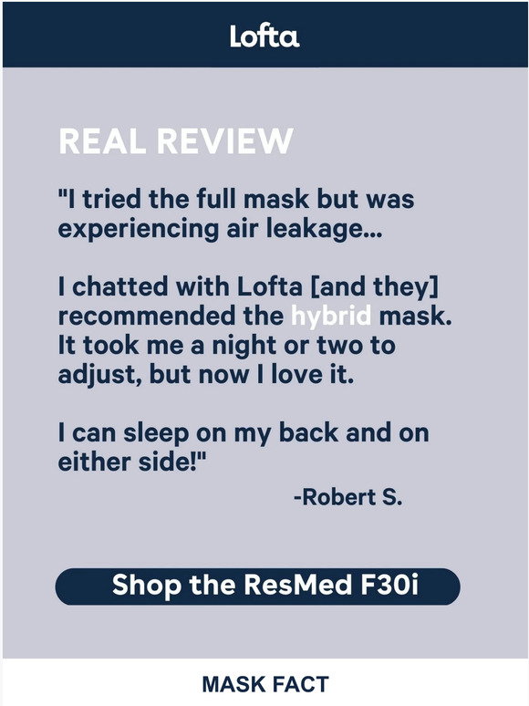 Lofta: 😱 The Best CPAP Mask is the One You'll... | Milled