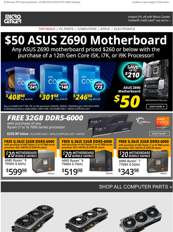 Micro Center: Free 32GB DDR5 Kit with Purchase of Ryzen 7 7000 or 9 ...