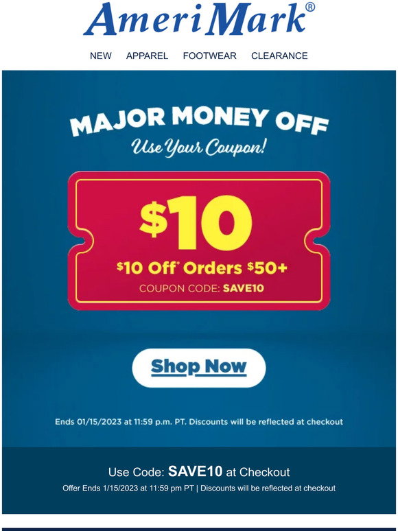 AmeriMark: Major Money Off! Take $10 Off Your Order of $50 or more ...