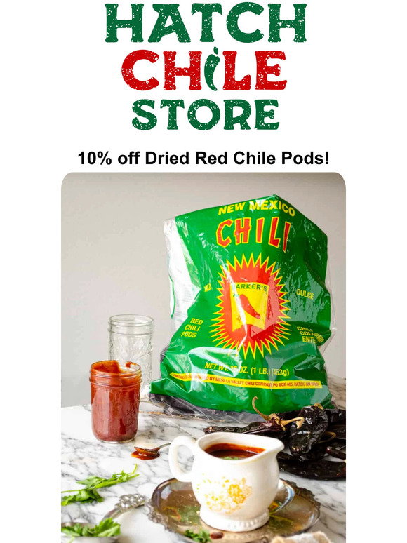 Hatch Green Chile: Take 10% off Dried Red Chile Pods | Milled