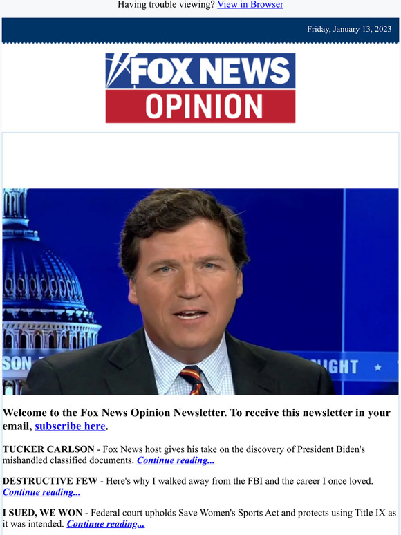 Fox News: Biden's 'Corvette' excuse, Prince Harry's flat 'Spare,' and ...