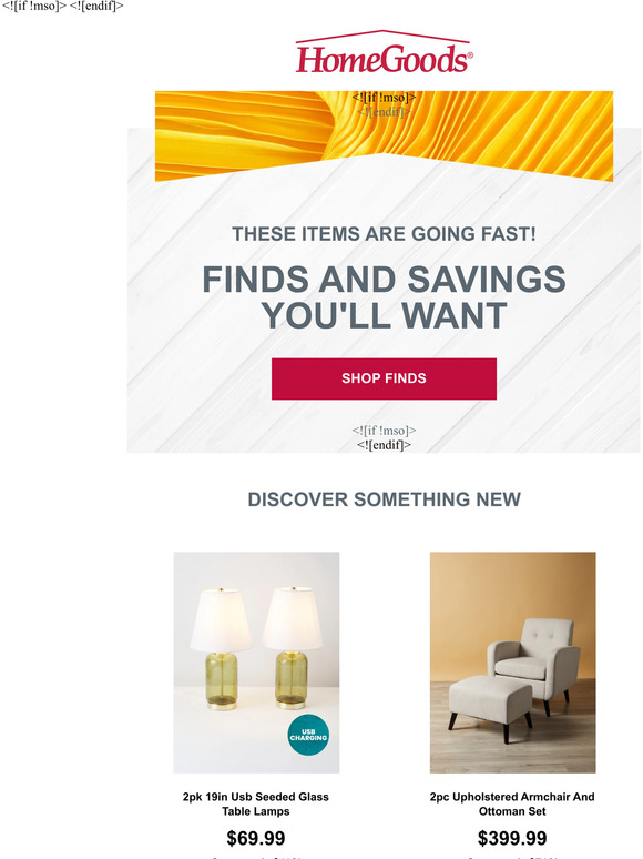 HomeGoods: Last call: your finds are too good to miss. | Milled