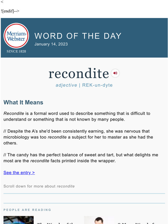 Spell It!: Recondite - plus, The Words of the Week - Jan. 13 | Milled