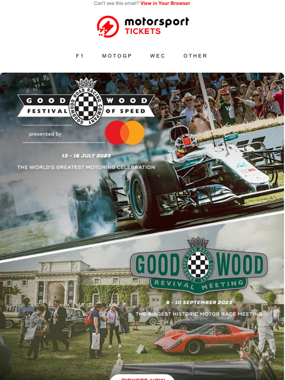Motorsport Tickets: Packages available for Goodwood Festival of Speed ...