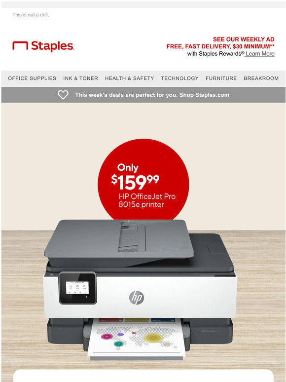 Staples: Special alert: Just $159.99 for the brand-new HP OfficeJet Pro ...