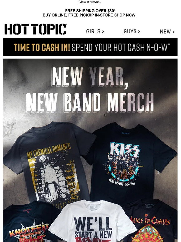 Hot Topic: New year 📅 new band tees 👕 | Milled