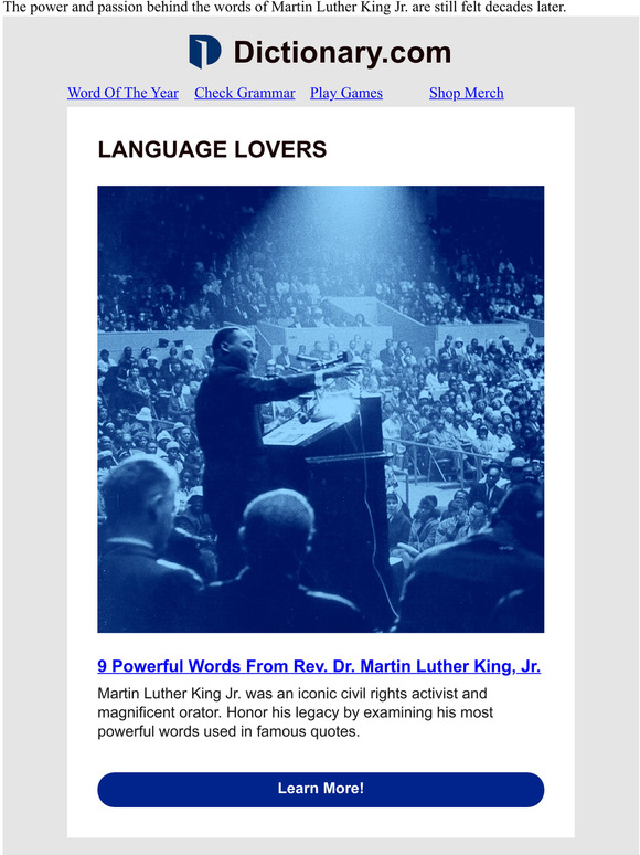 Dictionary.com: 9 Powerful Words From Rev. Dr. Martin Luther King, Jr ...
