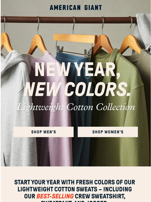 American Giant: New Colors: Lightweight Cotton Sweats | Milled