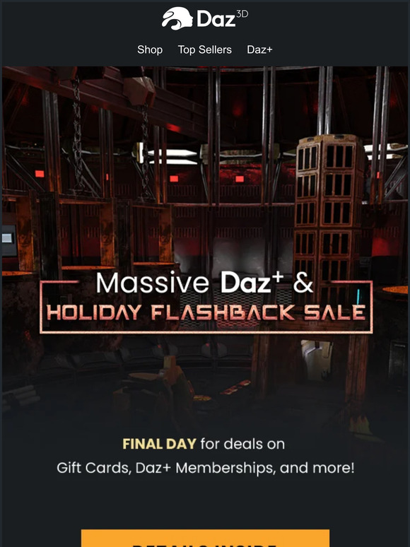 DAZ 3D: Final Day: Massive Daz+ and Holiday Flashback Sale | Milled
