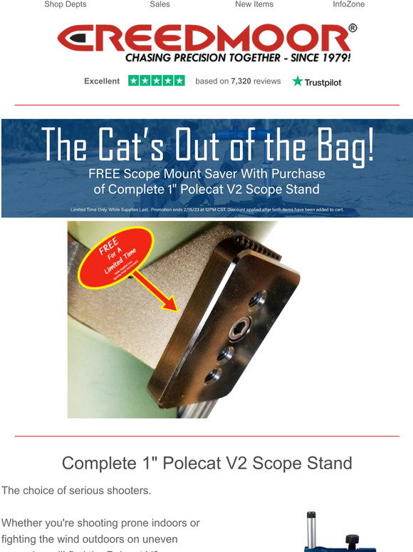 Creedmoor Sports: FREE Creedmoor Sports Spotting Scope Mount Saver With ...