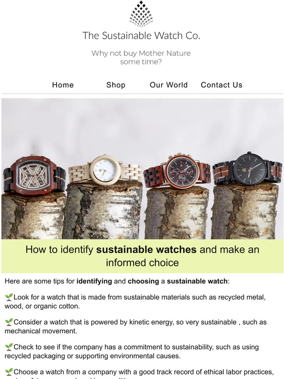 The Sustainable Watch Company: Do you know how identify sustainable ...
