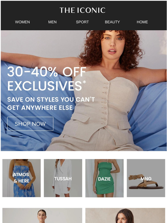 The Iconic: 30-40% OFF exclusives from Dazie, Atmos&Here, Tussah and ...