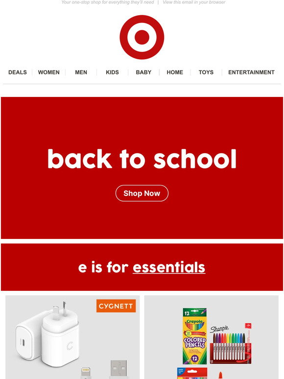 Target: Unmissable savings on back-to-school essentials | Milled