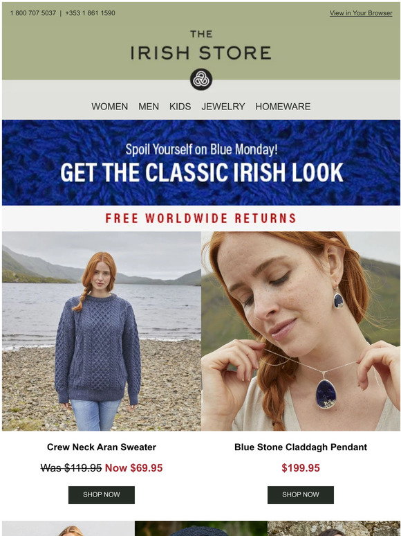 The Irish Store: Get the Classic Irish Look this Blue Monday! | Milled