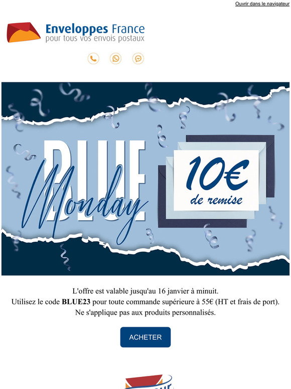 Enveloppes: 🔹Remise exceptionnelle du Blue Monday🔹 | Milled