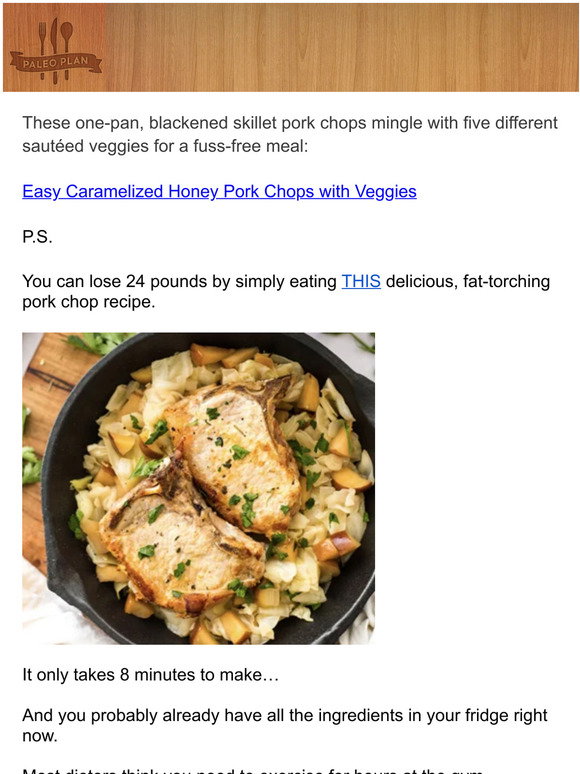 PaleoPlan: Easy Caramelized Honey Pork Chops with Veggies | Milled