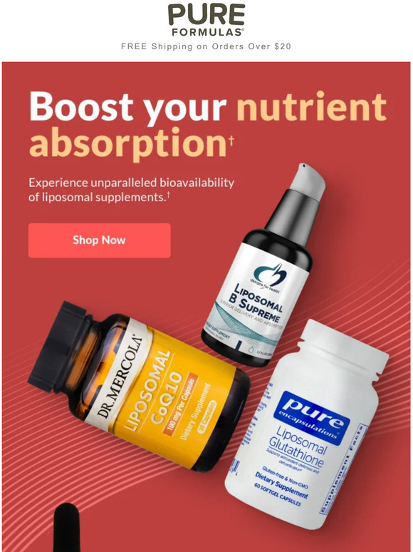 PureFormulas: Liposomal supplements for optimal absorption | Milled