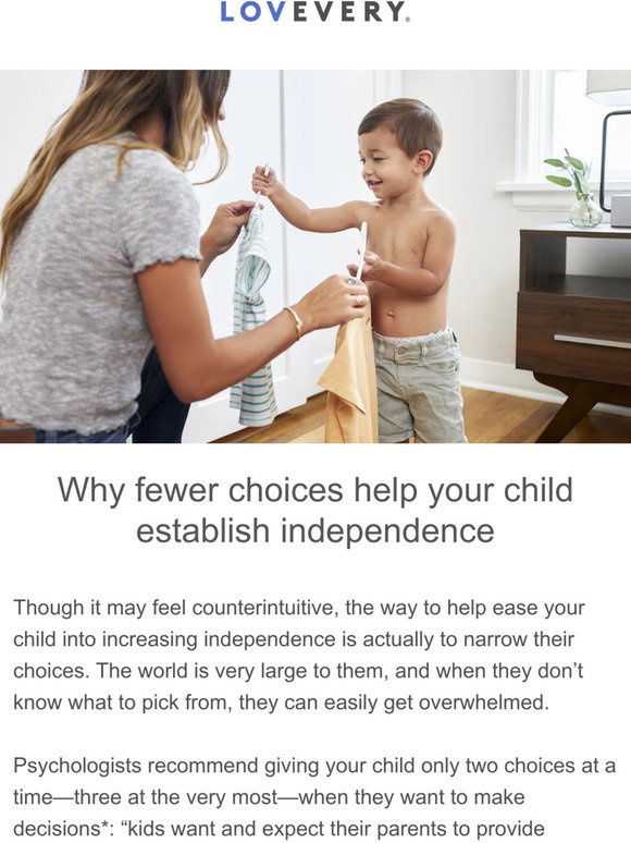 Lovevery: Psychologists recommend giving your child only 2 choices at a ...