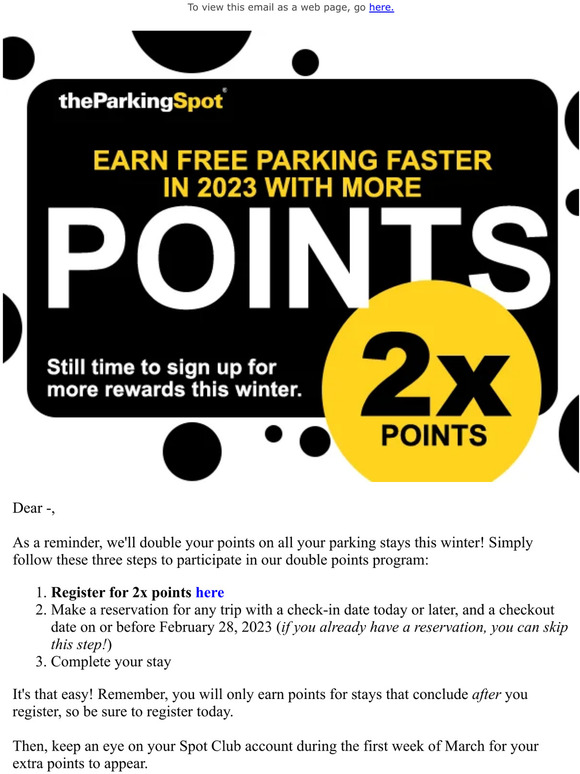 The Parking Spot: Not too late to get 2x points! | Milled