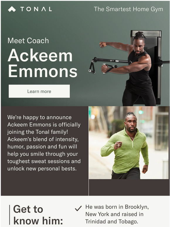 Tonal: Meet Tonal’s new coach: Ackeem Emmons | Milled