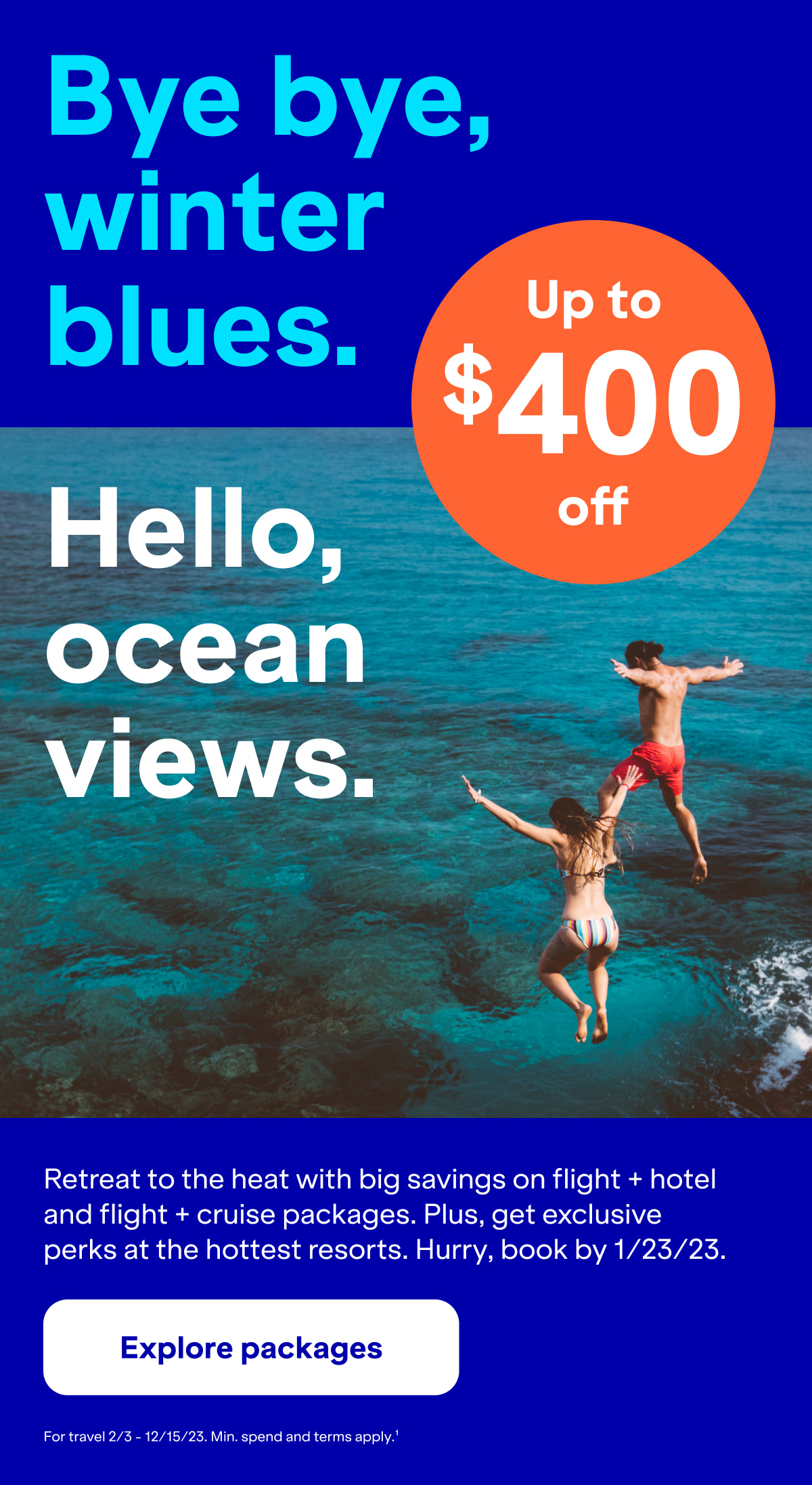 JetBlue: Thaw out with up to $400 off packages. | Milled