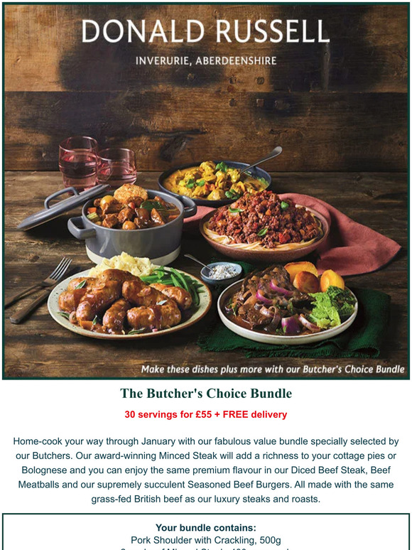 Donald Russell: 30 everyday meal servings - £55 💥 | Milled