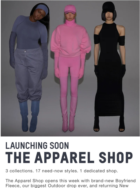 SKIMS: Launching Soon: The Apparel Shop | Milled