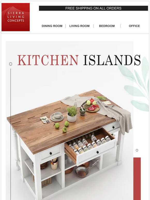 Sierra Living Concepts: Kitchen Islands - Refresh Your Kitchen. Save 10 ...