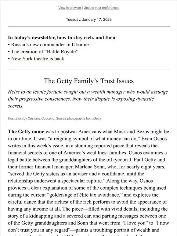 The New Yorker: The Getty Family’s Trust Issues | Milled