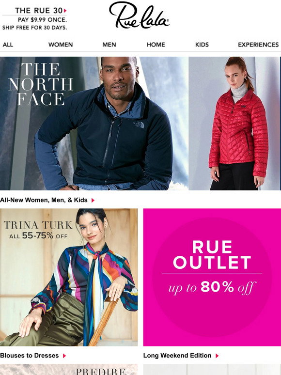 Rue La La: All-New The North Face • All 55 – 75% Off Trina Turk | Milled
