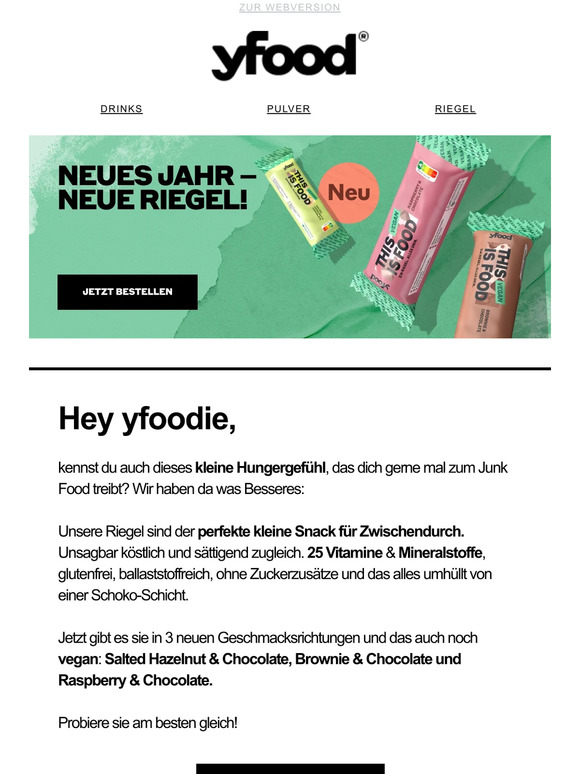 yfood: Riegel-Fan? Hol dir jetzt die neuen Sorten! | Milled