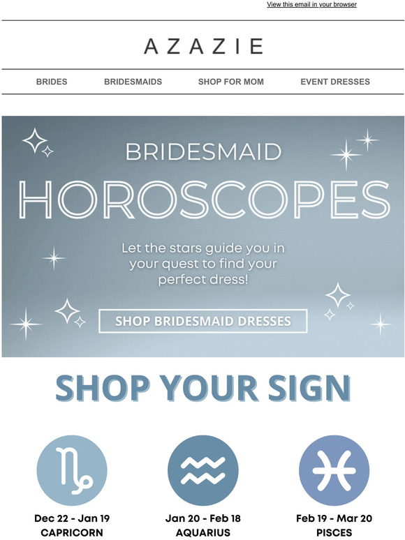 Azazie: Your Monthly Azazie Dress Horoscope Is Here! | Milled