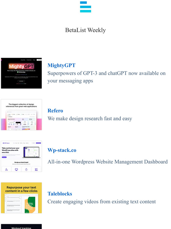 Betalist: MightyGPT, Refero, Wp-stack.co, Taleblocks, Easy-Peasy.AI, and more | Milled