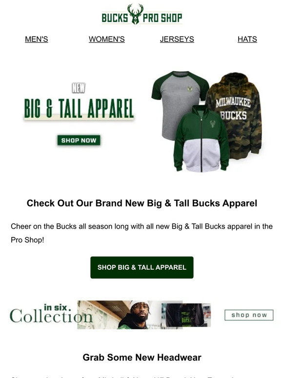 Bucks Pro Shop: All New Big & Tall Apparel Just Dropped! | Milled
