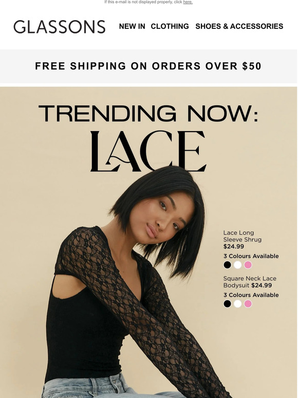 Glassons: Trending now: LACE | Milled