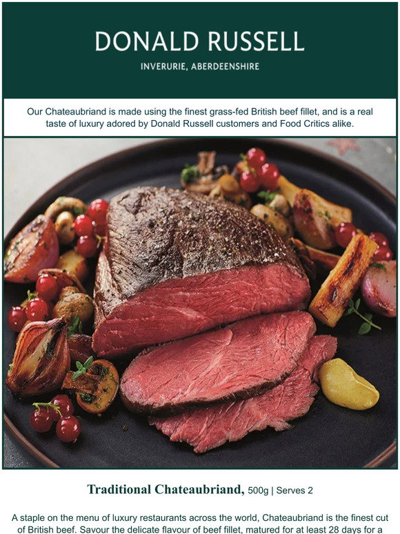 Donald Russell: Luxury Chateaubriand now £25 🇬🇧 | Milled