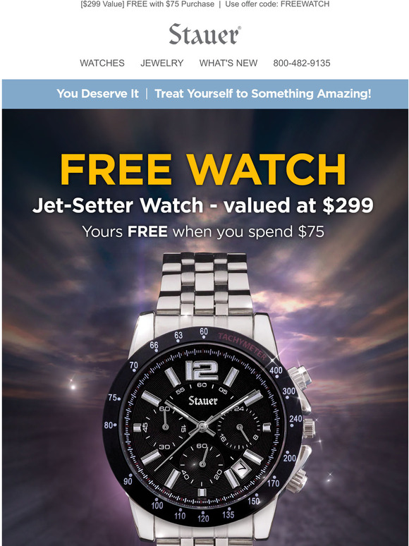 Stauer: GOOD NEWS You have UNLOCKED a FREE WATCH! | Milled