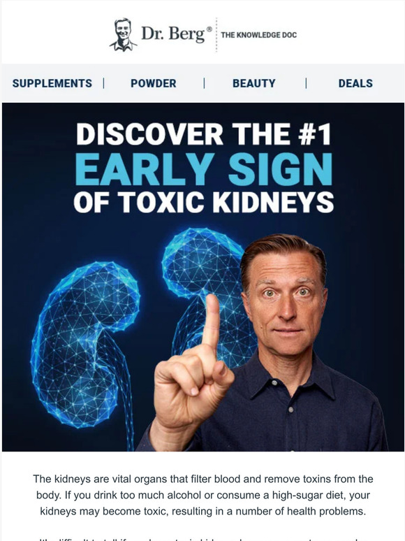 Dr. Berg: Watch out for this early sign of toxic kidneys! | Milled