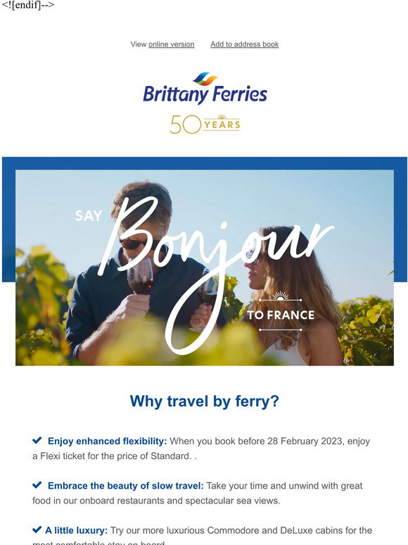Brittany Ferries: Book a Standard ticket and upgrade to Flexi for free ...