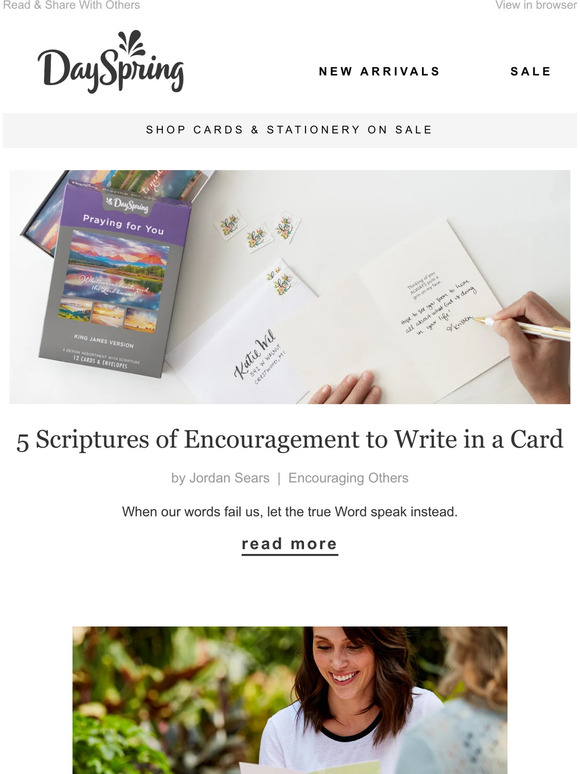 DaySpring: 5 Scriptures of Encouragement to Write in a Card | Milled