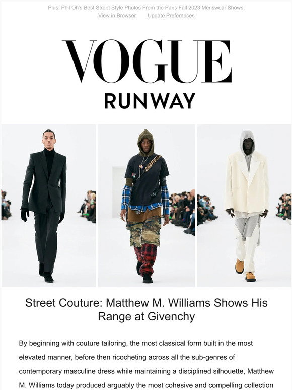 Vogue: Street Couture: Matthew M. Williams Shows His Range at Givenchy ...