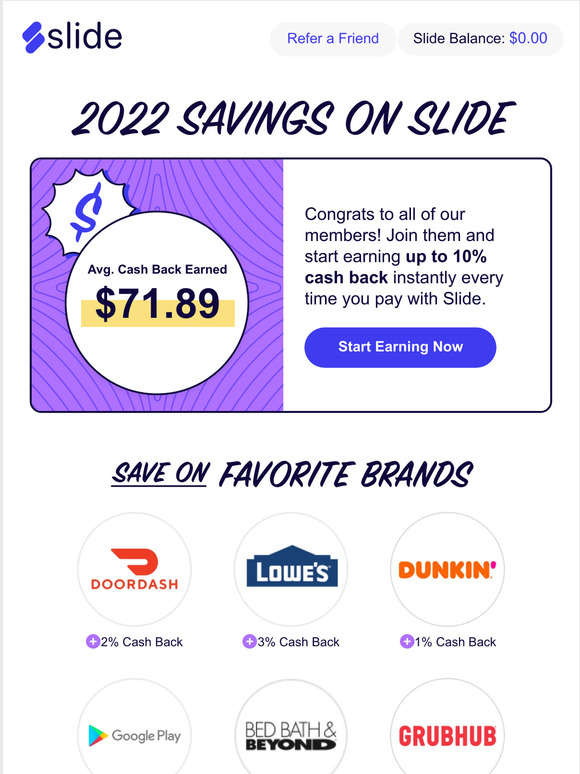 Slide: 2022 Recap: See how much Slide members saved » | Milled