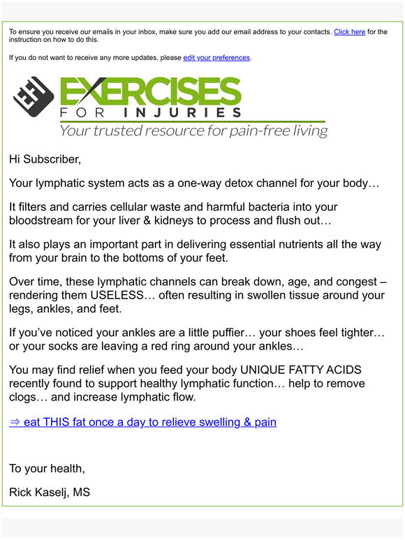 Exercises For Injuries: the ROOT cause of swollen feet? | Milled