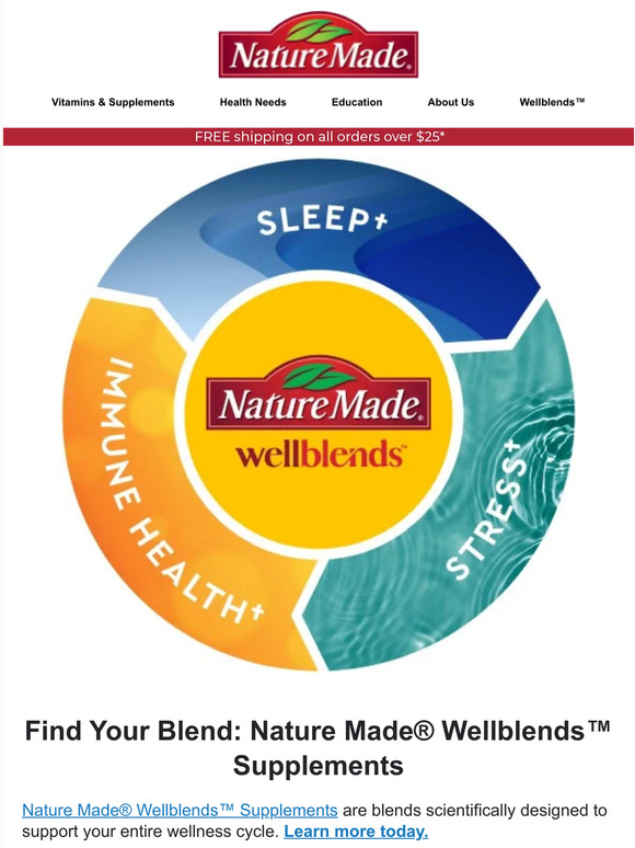 Nurish: Find Your Blend: Nature Made® Wellblends™ Supplements | Milled